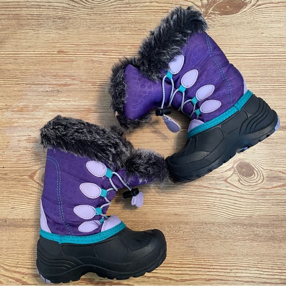 ice face | Shoes | Ice Face Purple And Black Winter Boots With Faux Fur ...